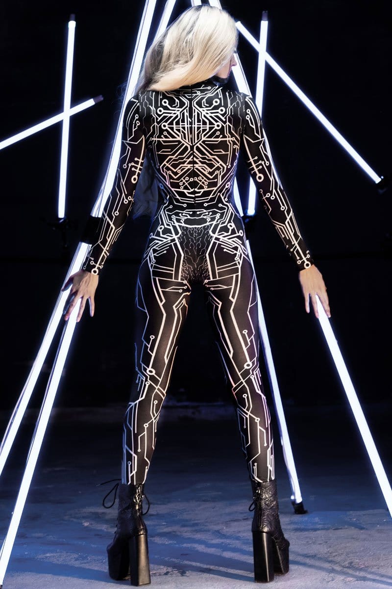 Black Circuit Board Rave Costume - Festival Outfits | Devil Walking