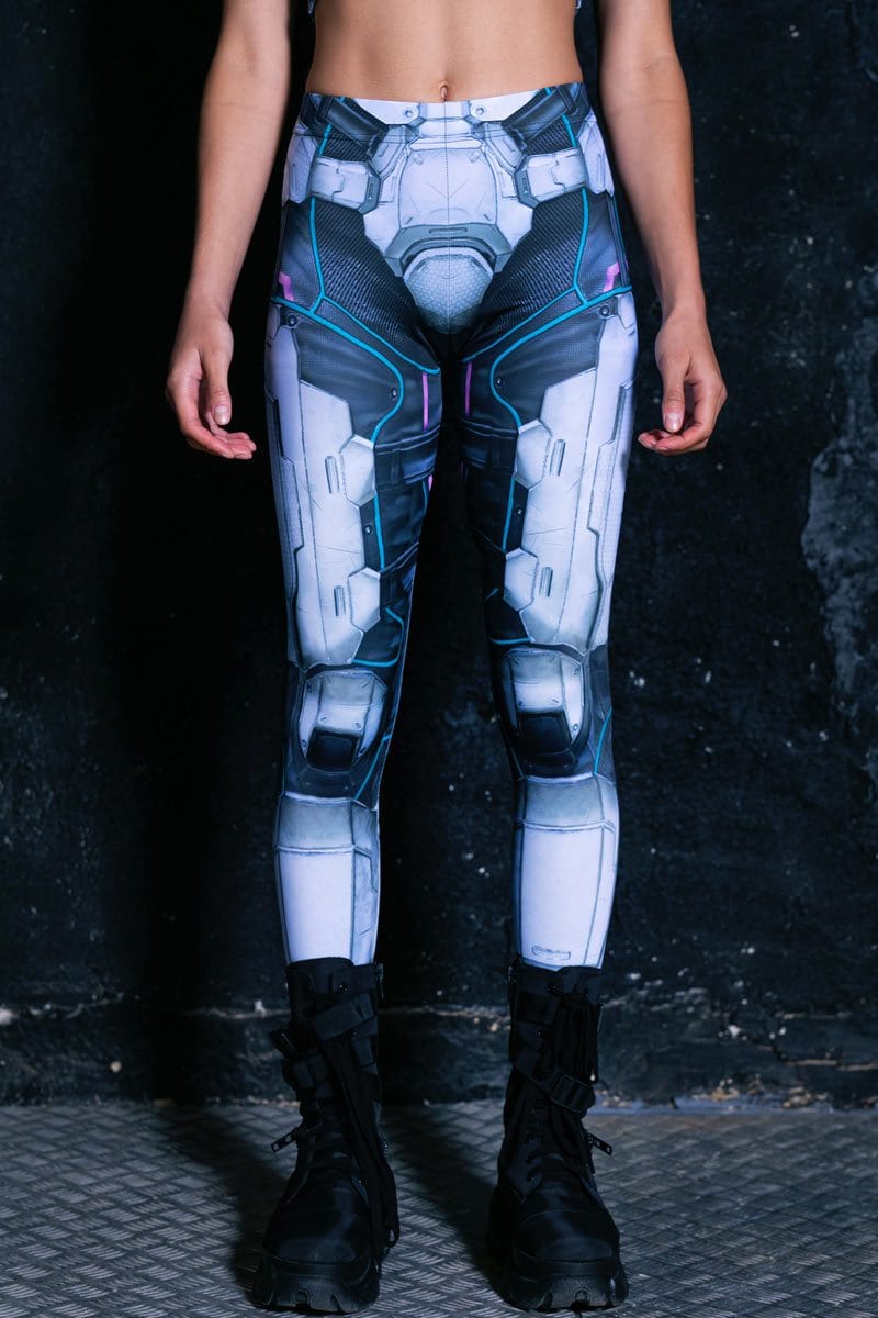 Cyber Soldier Halloween Leggings | Devil Walking