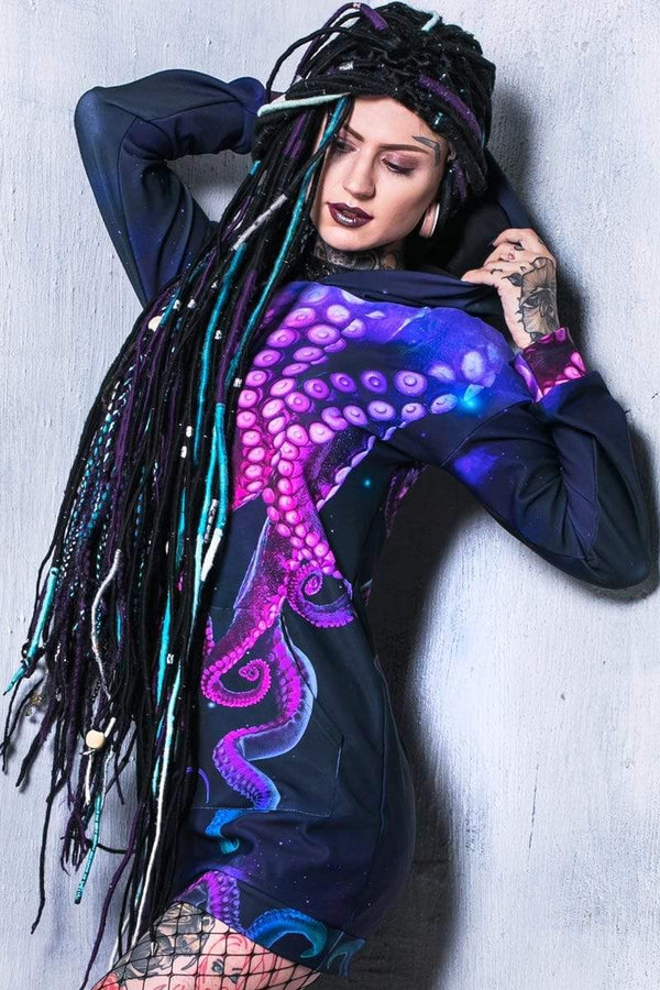 Purple Octopus Hoodie Dress | Devil Walking