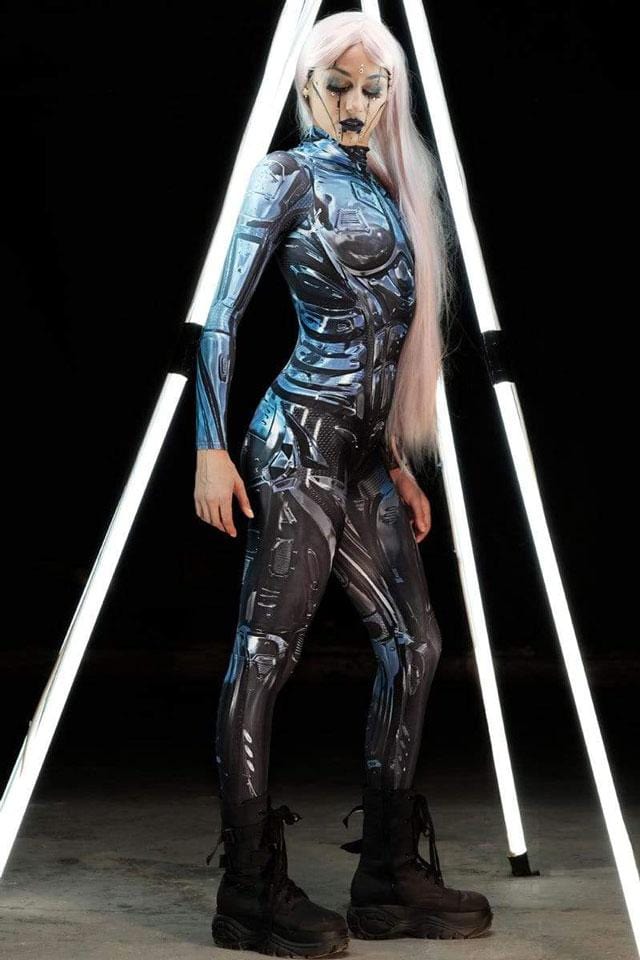 Adult Robot Cosplay Bodysuit Costume for Halloween | Devil Walking