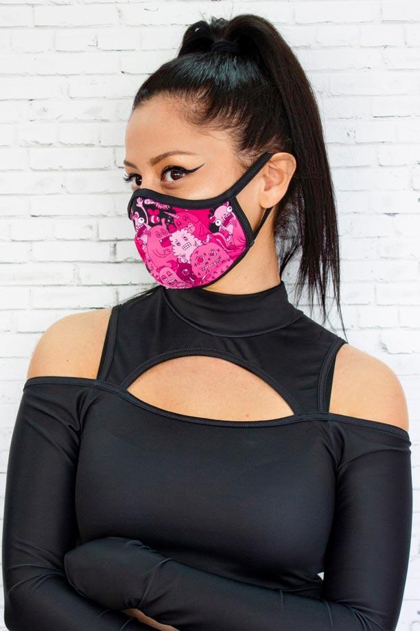 Pink Monsters Reusable Face Mask | Devil Walking