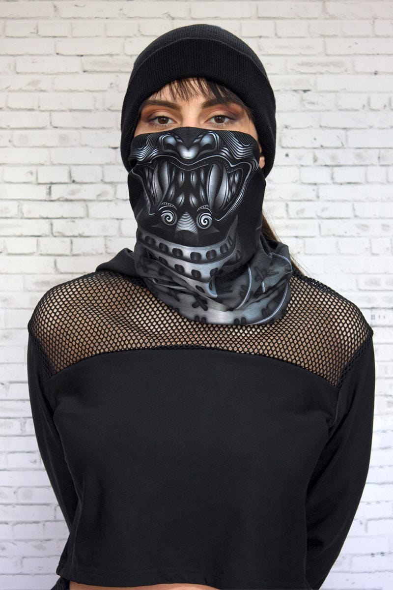 Samurai Bandana Neck Gaiter for Halloween | Devil Walking