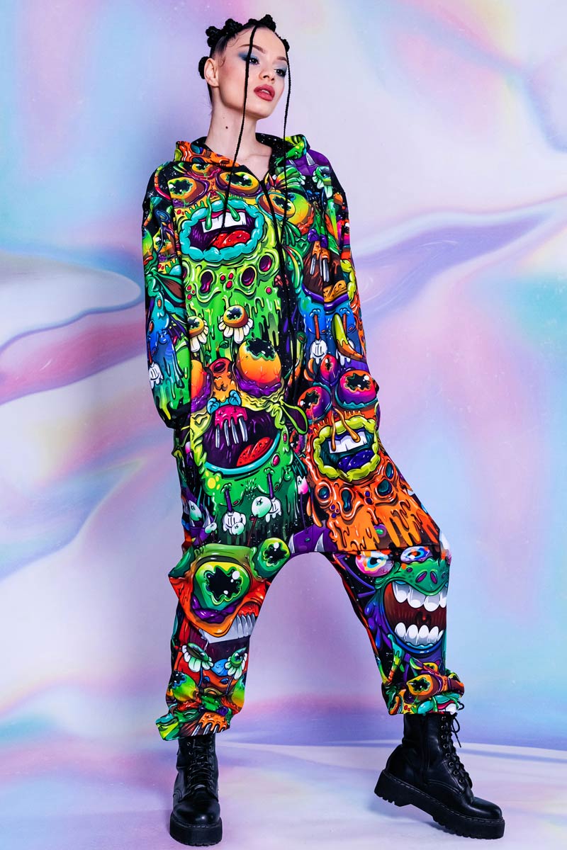 Drippy Alien Onesie with Hood for Women | Devil Walking