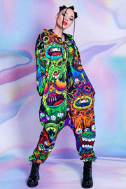 Drippy Aliens Overalls for Women | Devil Walking