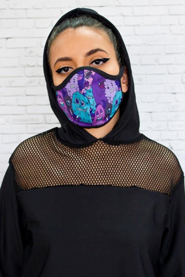 Purple Goblins Reusable Face Mask for Halloween | Devil Walking