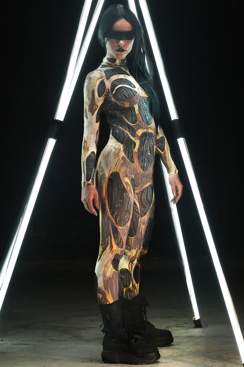 Golden Cyborg Women Costume for Halloween 2021 | Devil Walking