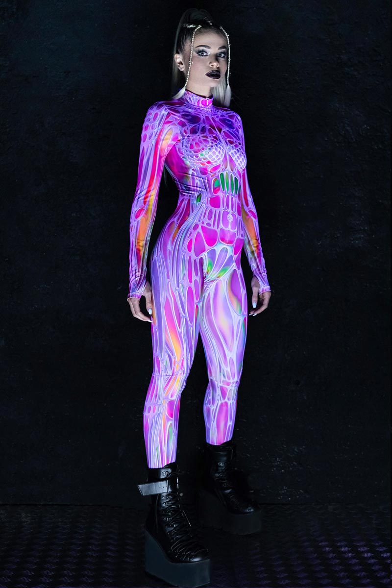 Pink Morph Cyber Costume for Halloween | Devil Walking