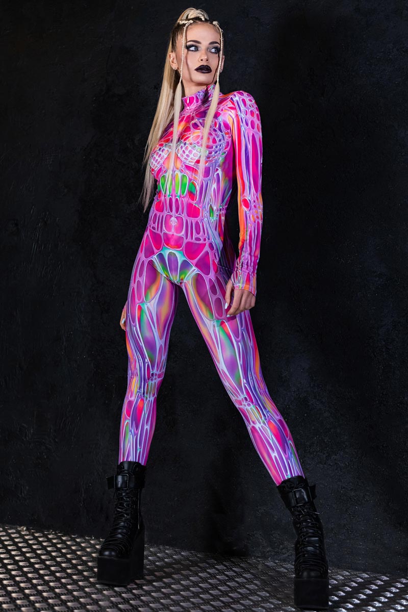 Pink Morph Cyber Costume for Halloween | Devil Walking