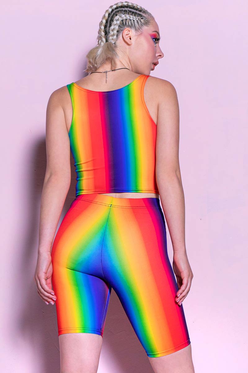 Rainbow Spectrum Biker Shorts for Women | Devil Walking