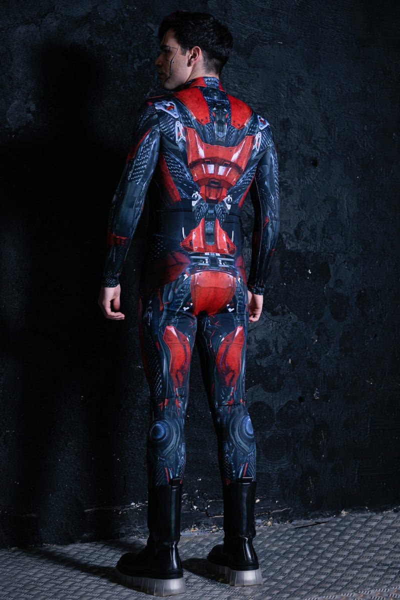 Red Iron Robot Halloween Costume for Men | Devil Walking