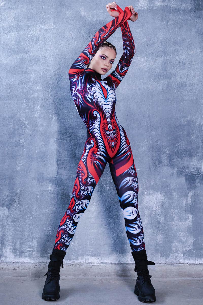 Red Serpent Rave Costume for Halloween | Devil Walking