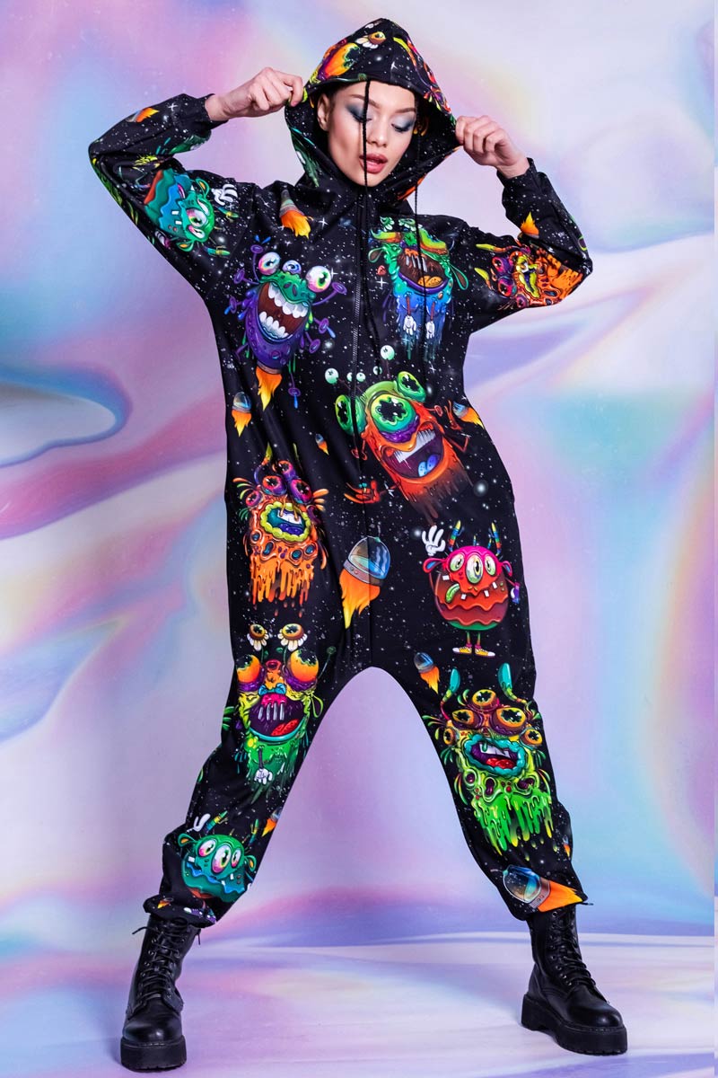 Drippy Space Freakz Onesie for Adults | Devil Walking
