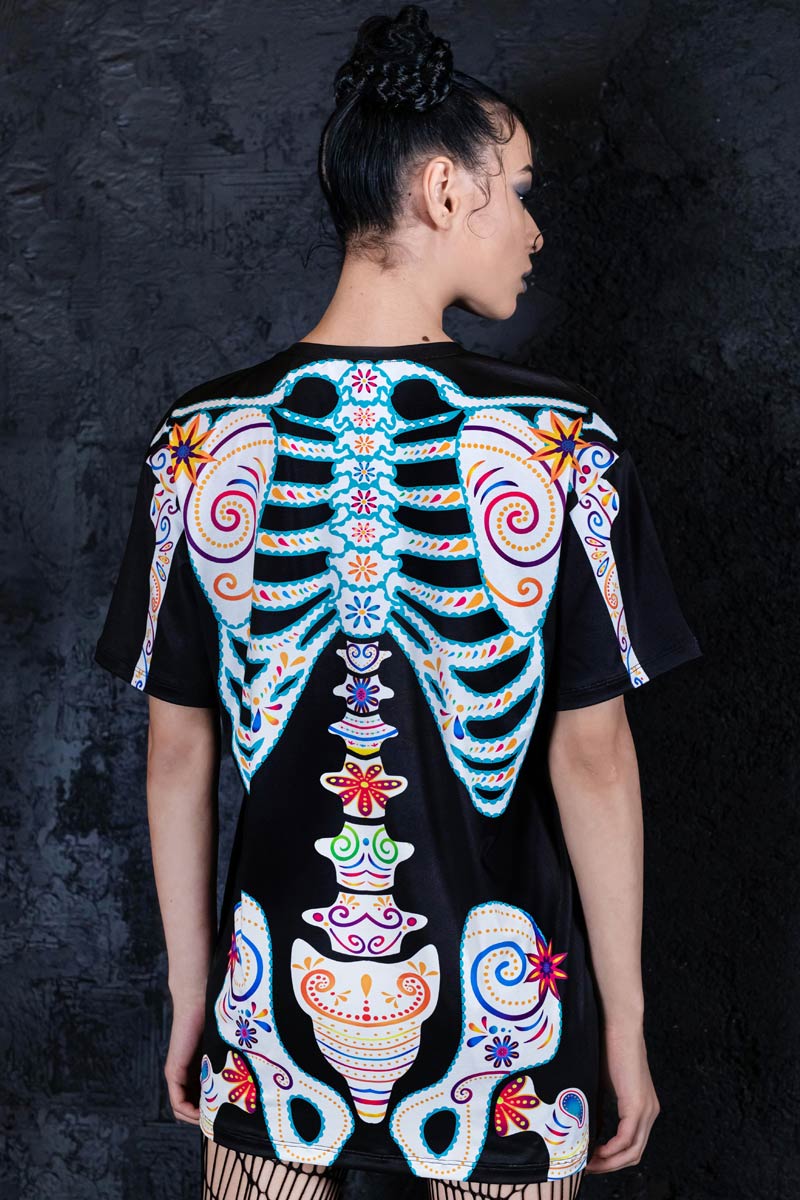 Sugar Skeleton Oversized Tee Dress for Day of the Dead | Devil Walking