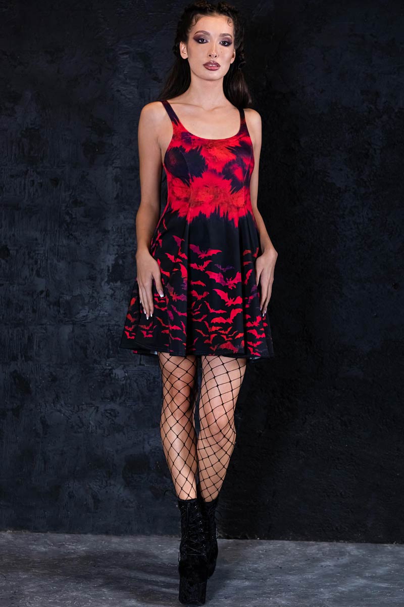 Twilight Bats Skater Goth Dress for Halloween | Devil Walking