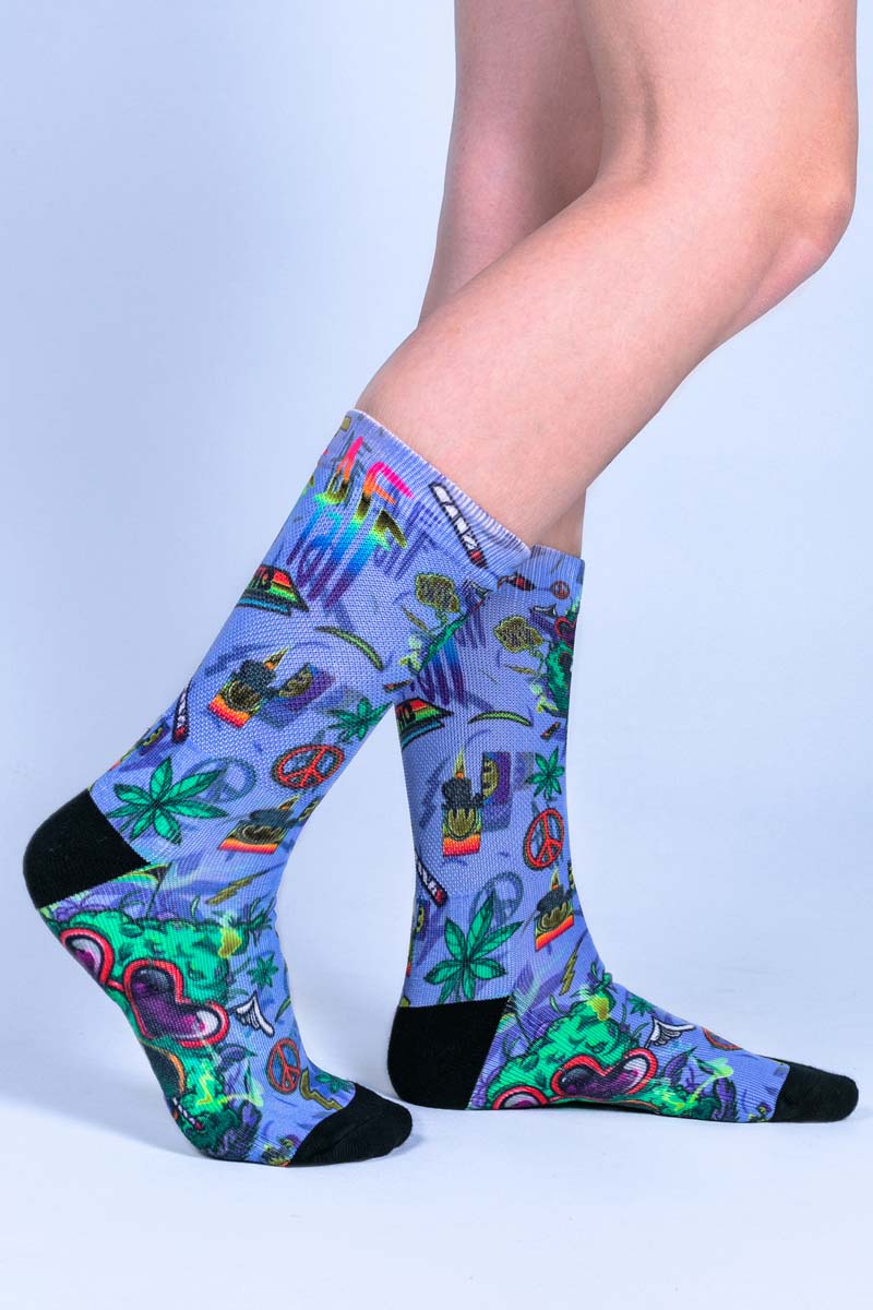 Printed Crew Socks with Funny & Cute Prints | Devil Walking