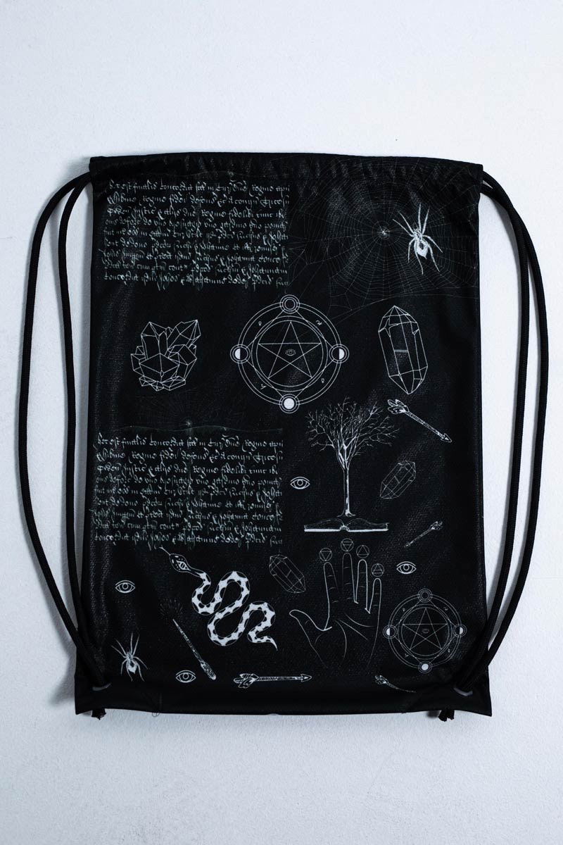 Witchy Drawstring Bag - Goth Bag | Devil Walking