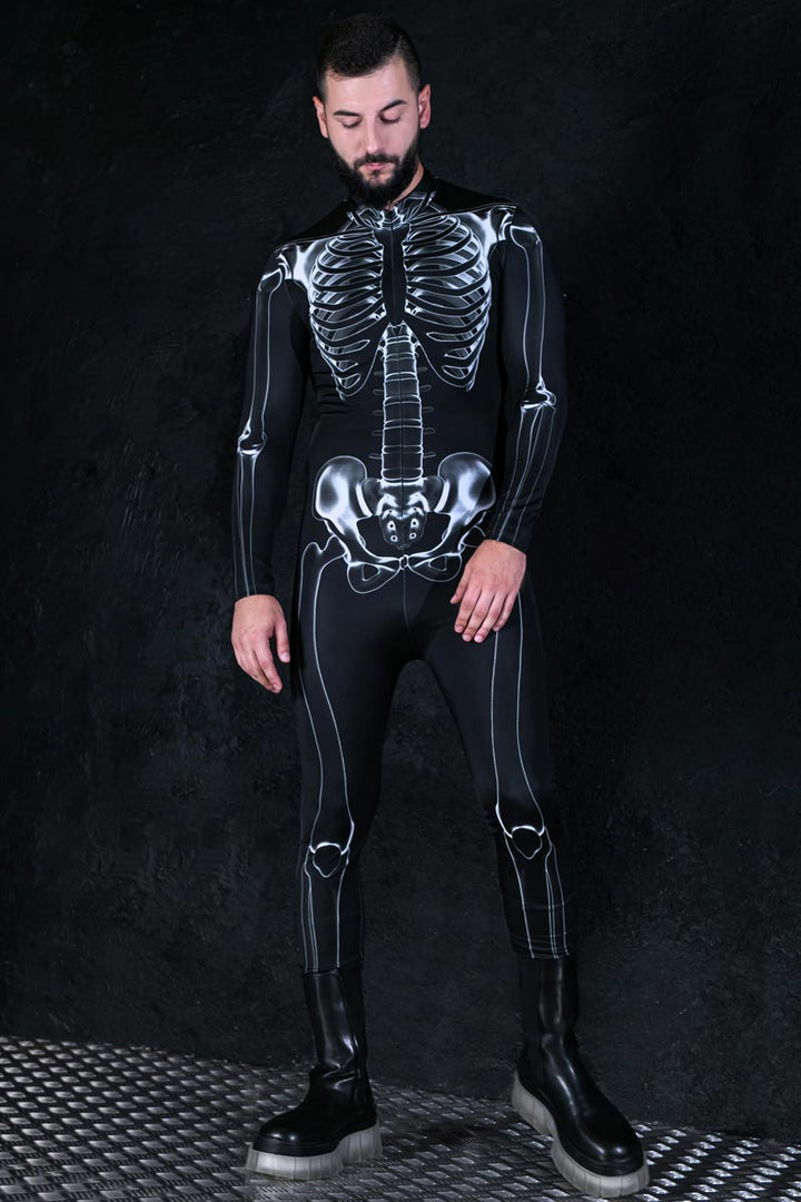 X-Ray Negative Skeleton Men Skeleton Costume | Devil Walking