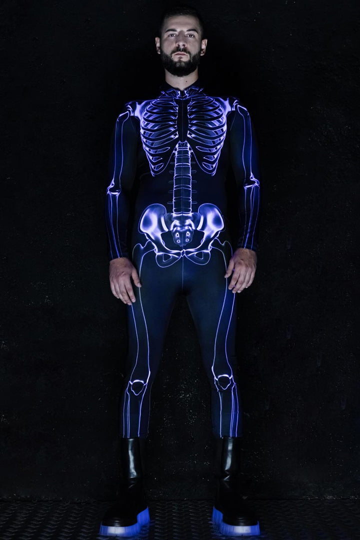 X-Ray Negative Skeleton Men Skeleton Costume | Devil Walking